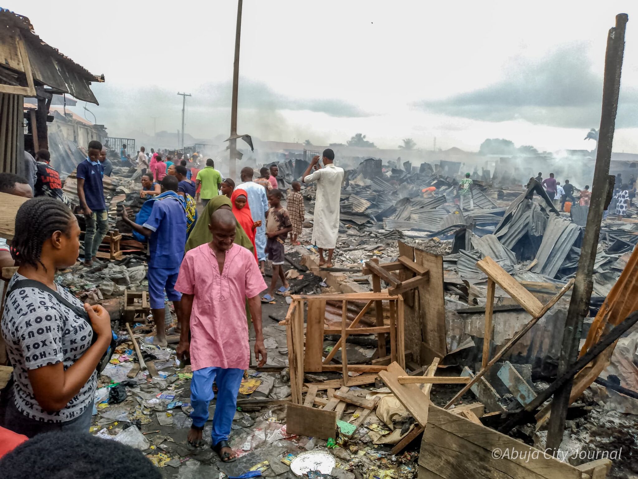 PHOTOS: Massive Fire Ravages Karu Market in Abuja, Causing Millions in ...